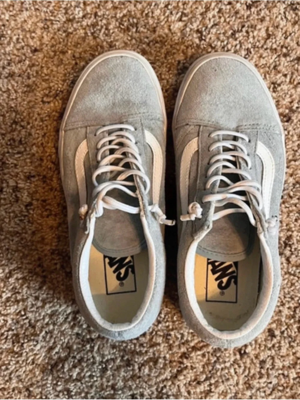 Vans | Shoes | Vans Mens Gray Suede Old Skool Sneakers With White ...